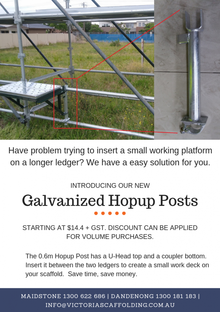 Galvanized Hopup Posts | Victoria Scaffolding